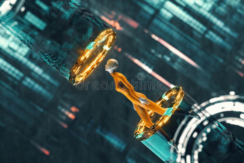 Future transfer stock illustration. Illustration of cosmonaut - 272825468