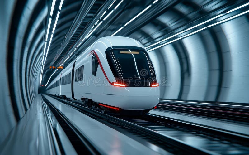 Future Transit is Epitomized by the Hyperloop Passage, Where a Sleek ...