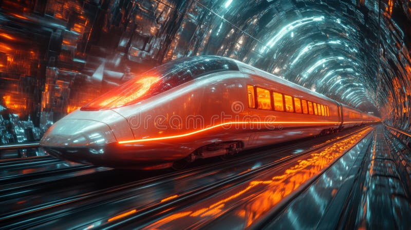 Future of Transportation Features a Sleek Autonomous Train Traveling ...