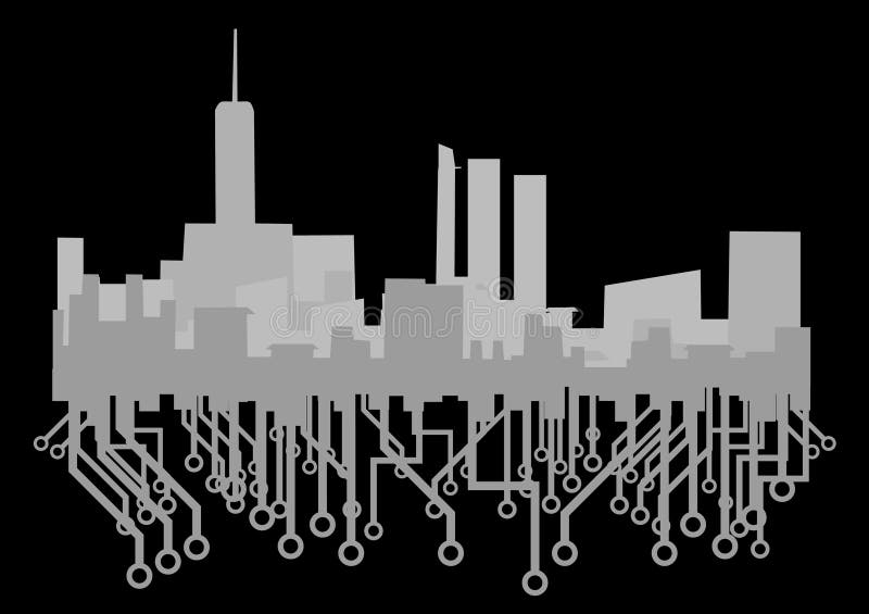 Future urban city stock vector. Illustration of industrial - 23532006