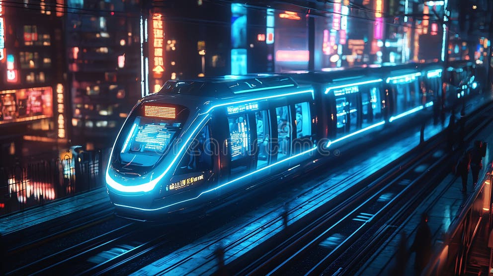 Future urban light rail stock photo. Image of tram, track - 373886246