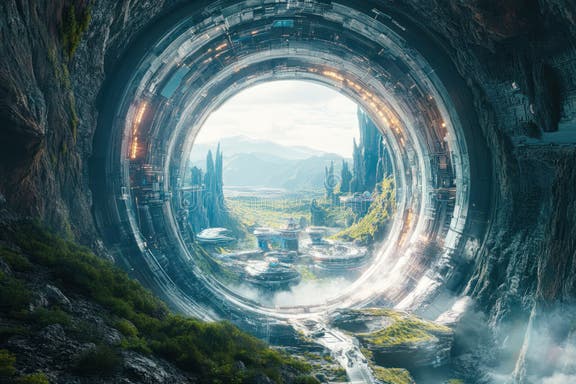 Future Utopia: a Closeup of a Mesmerizing Space Colony with Innovative ...