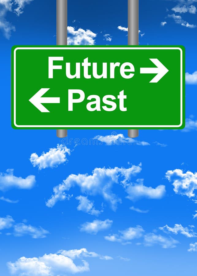 Future Versus Past and Present Concept with Compass Pointing Towards ...