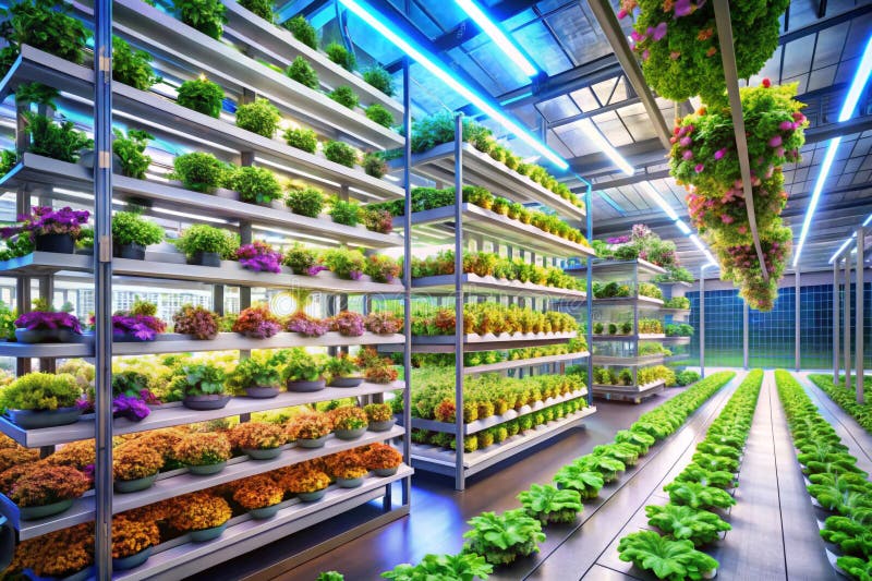 Future Vertical Farming Harvest Stock Illustration - Illustration of ...