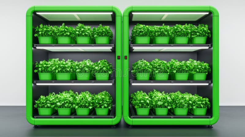 Future Vertical Farming with Lush Greenery, Futuristic Vertical Farming ...