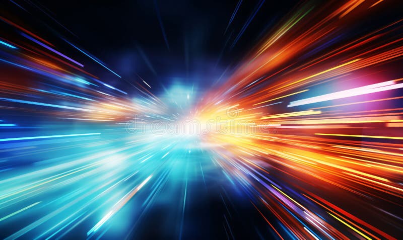 Future Virtual Reality, Motion Effect, Curve of Neon Bright. Highway ...