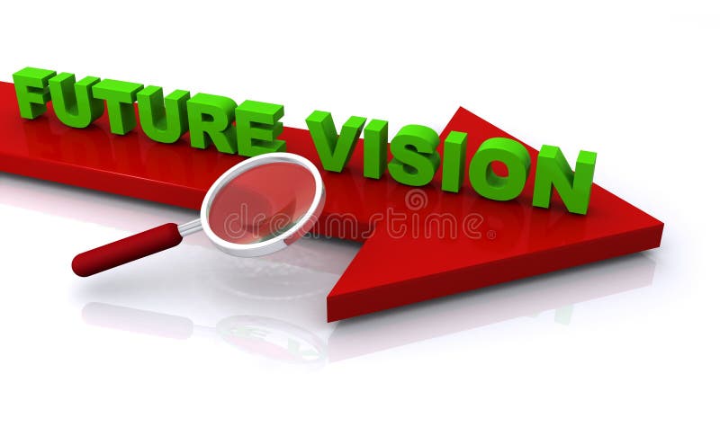 Future Vision on Arrow and White Stock Illustration - Illustration of ...