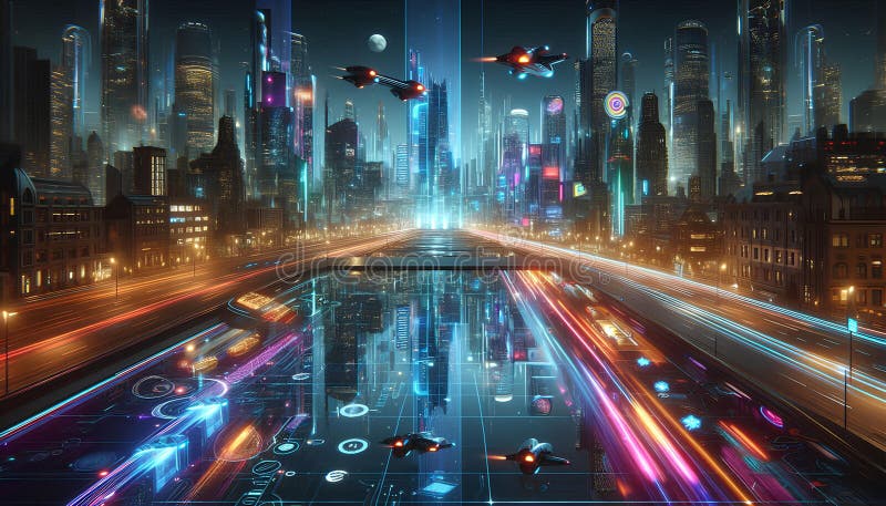 Future Vision: Innovative Technology Backgrounds Stock Illustration ...