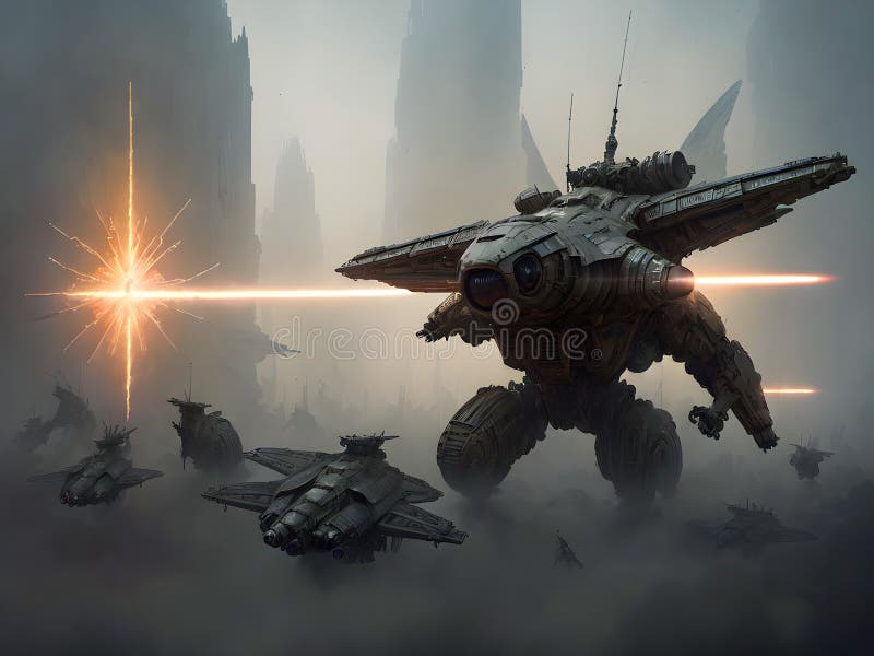 Future War, Generative AI Illustration Stock Illustration ...