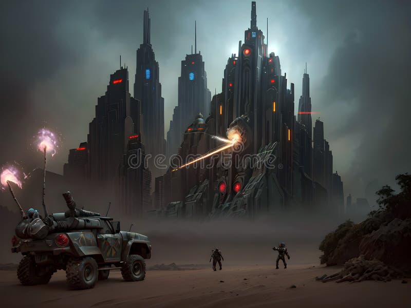 Future War, Generative AI Illustration Stock Illustration ...