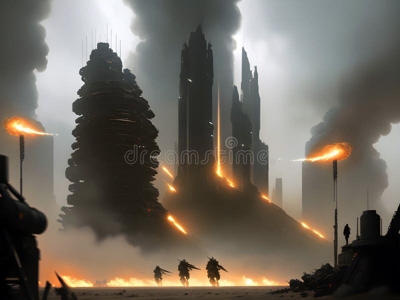 Future War, Generative AI Illustration Stock Illustration ...
