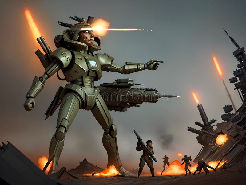 Future War, Generative AI Illustration Stock Illustration ...