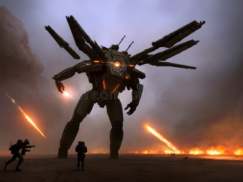 Future War, Generative AI Illustration Stock Illustration ...