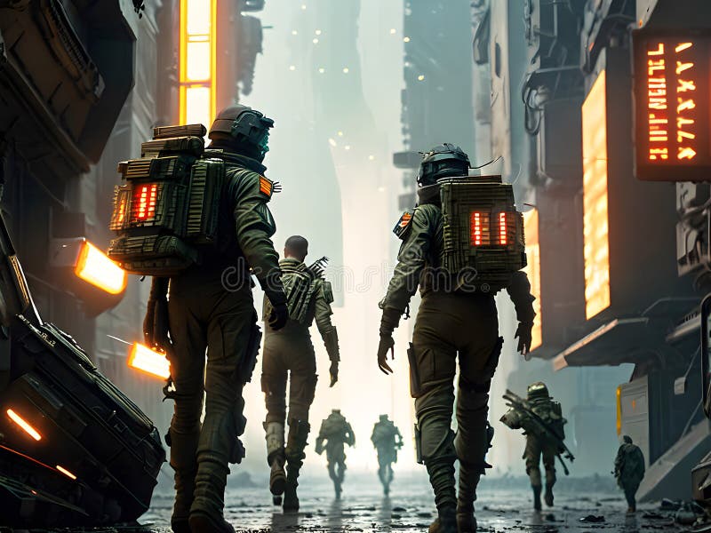 Future War, Generative AI Illustration Stock Illustration ...