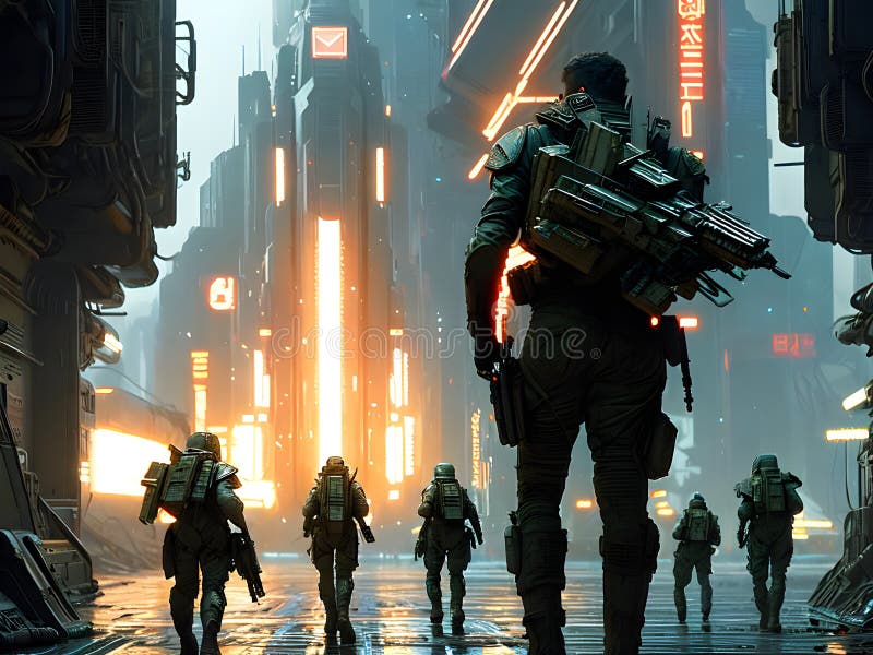 Future War, Generative AI Illustration Stock Illustration ...
