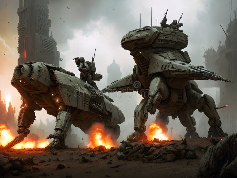 Future War, Generative AI Illustration Stock Illustration ...