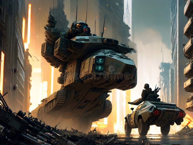 Future War, Generative AI Illustration Stock Illustration ...