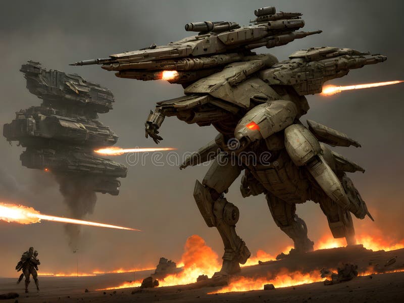 Future War, Generative AI Illustration Stock Illustration ...