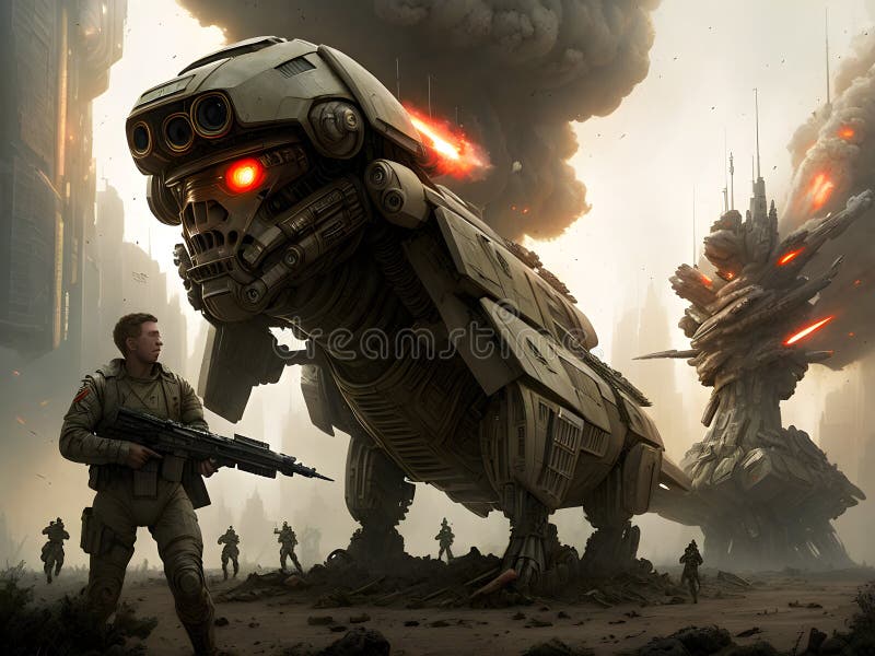 Future War, Generative AI Illustration Stock Illustration ...