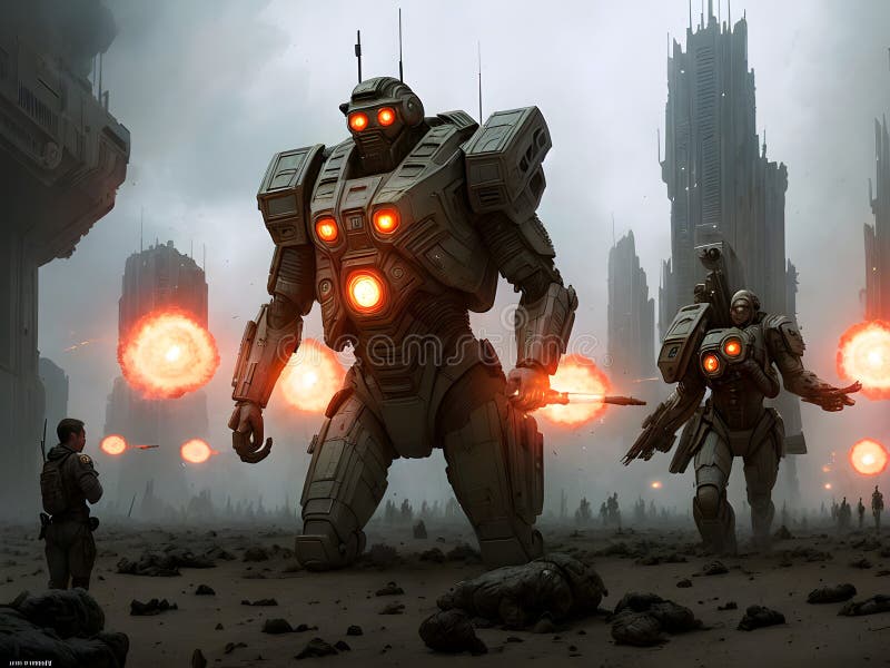 Future War, Generative AI Illustration Stock Illustration ...