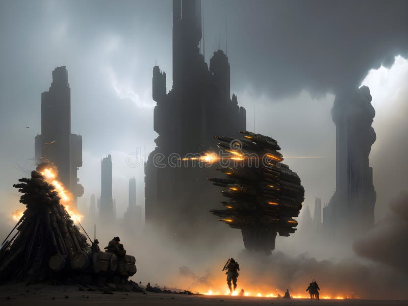 Future War, Generative AI Illustration Stock Photo - Image of ...