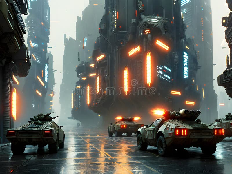 Future War, Generative AI Illustration Stock Illustration ...