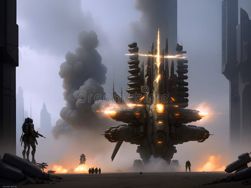 Future War, Generative AI Illustration Stock Illustration ...
