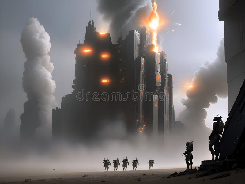Future War, Generative AI Illustration Stock Illustration ...