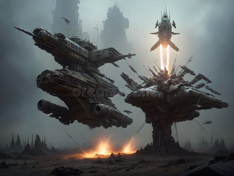 Future War, Generative AI Illustration Stock Illustration ...