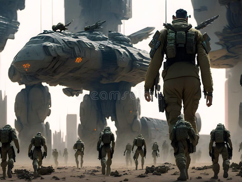 Future War, Generative AI Illustration Stock Illustration ...