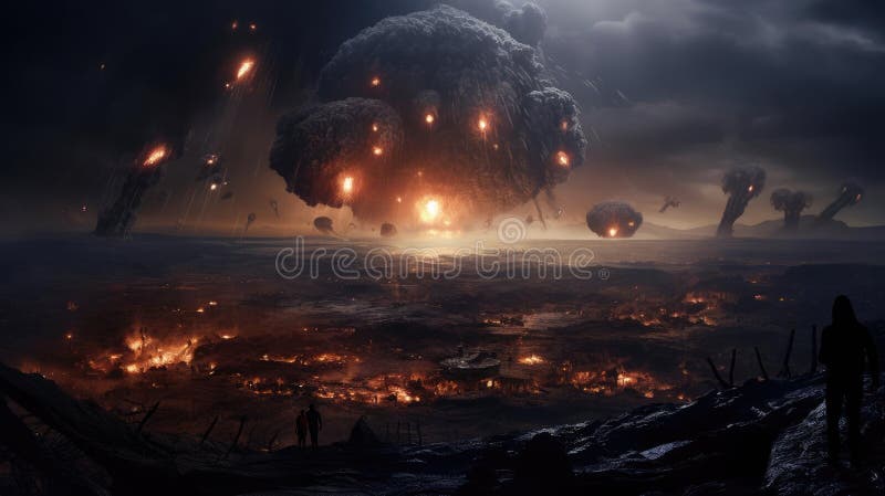 War between Humans and Aliens Stock Illustration - Illustration of ...