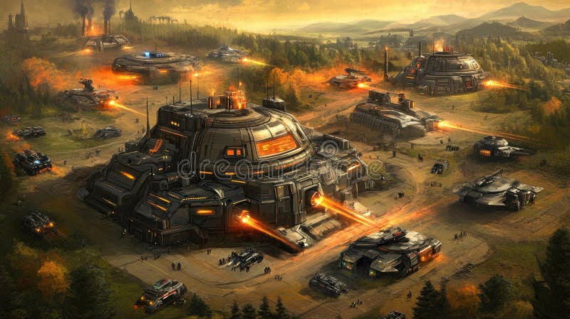 Future Warfare, Military Base Under Attack Stock Image - Image of ...