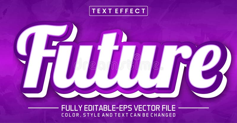 Future White Font Text Effect Editable Stock Vector - Illustration of ...