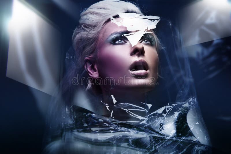 Future woman stock photo. Image of dark, girl, eyes, hair - 18799998