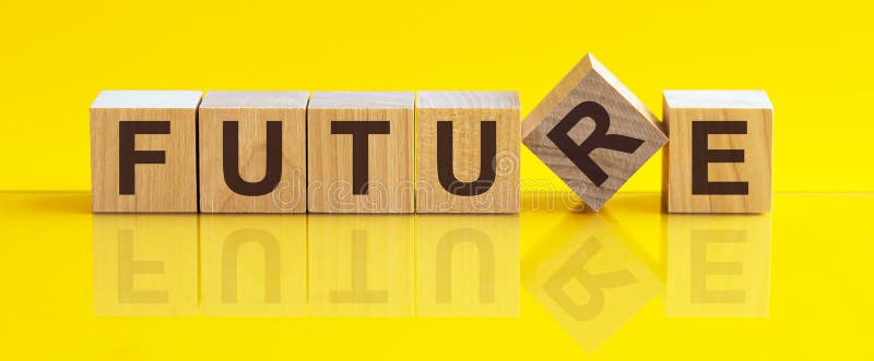 Future Word on Block Concept. Future Growth Concept. the Image is ...