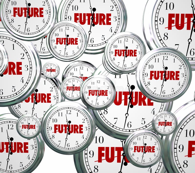 Future Word Clocks Moving Forward Tomorrow Next Progress Stock ...