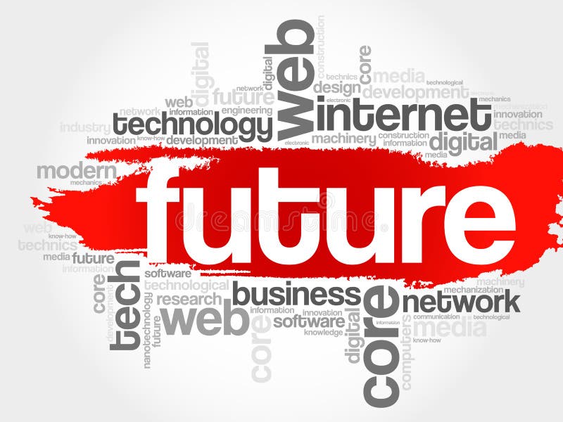 Future word cloud collage stock illustration. Illustration of creative ...