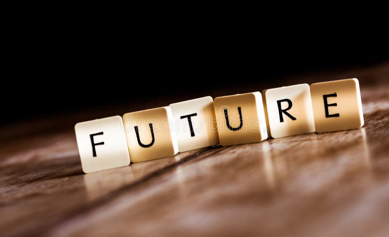 Future Word Letters On Wooden Cubes. Stock Image - Image of savings ...