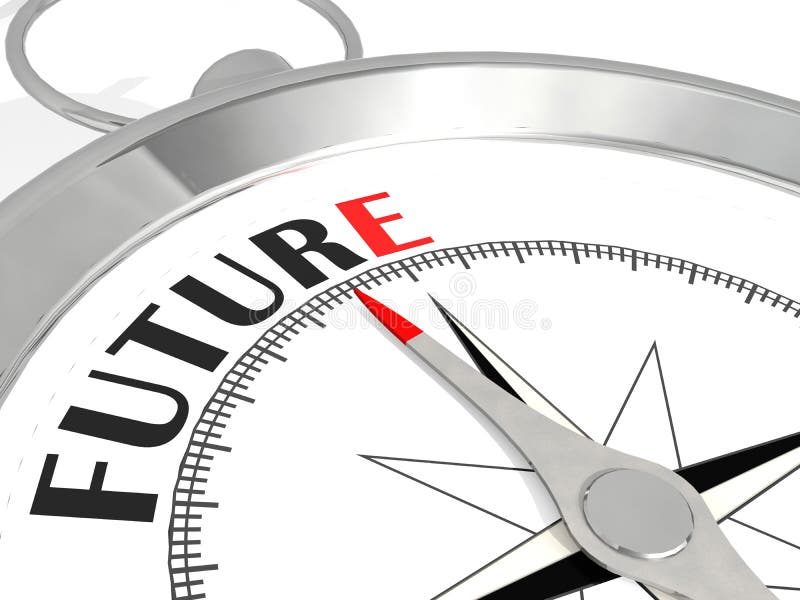 Compass with future word stock illustration. Illustration of design ...