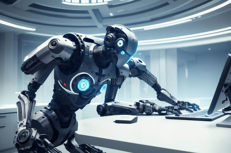 The Future of Work.AI Generated Stock Illustration - Illustration of ...