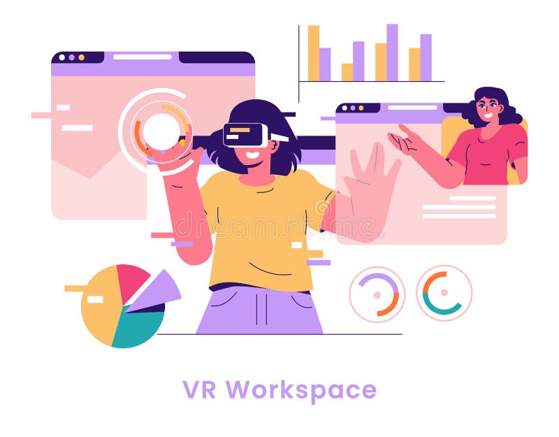 Future of Work. Flat Vector Stock Illustration - Illustration of ...