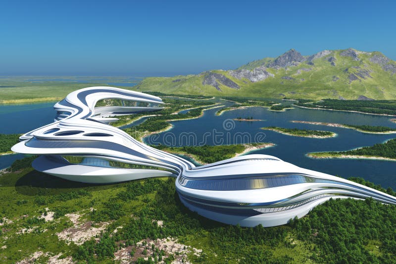 FutureBeautiful City of Fantasy Stock Illustration - Illustration of ...