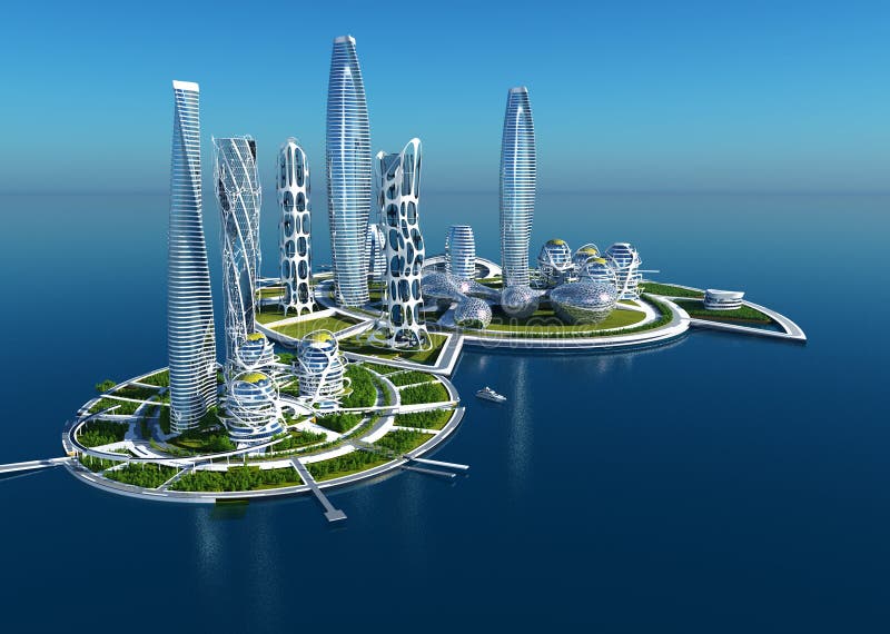 FutureBeautiful City of Fantasy Stock Illustration - Illustration of ...