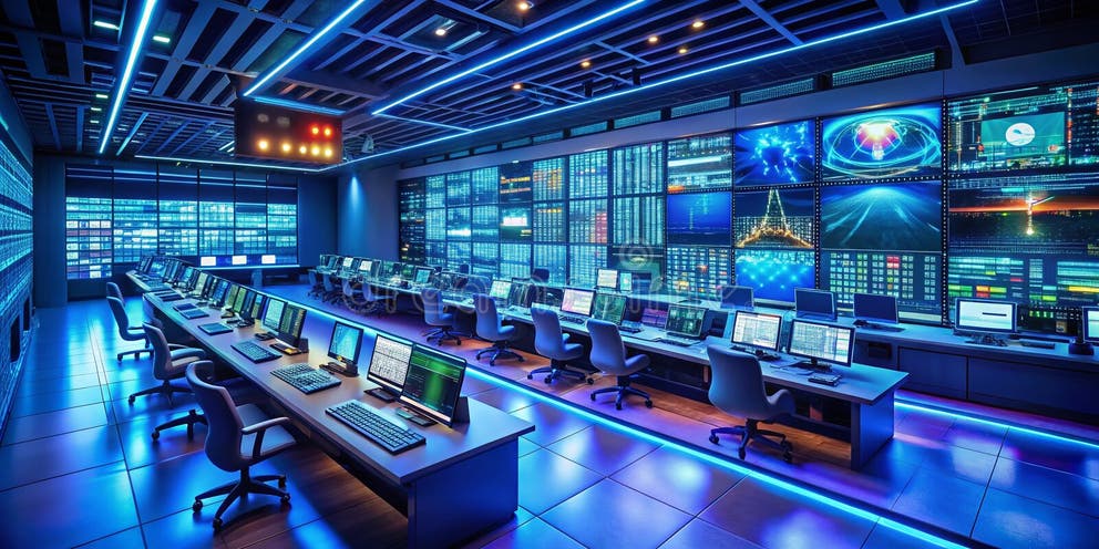 FutureForward Control Center 2025 Aerial View of a CuttingEdge Command Hub with Advanced ...