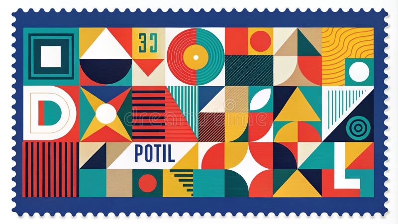FutureForward Digital Postage Bold Typography Geometric Shapes Elevate ...