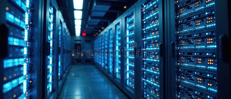 FutureProof Data Center Glowing Blue Technology Infrastructure for 2025 and Beyond a Stunning ...