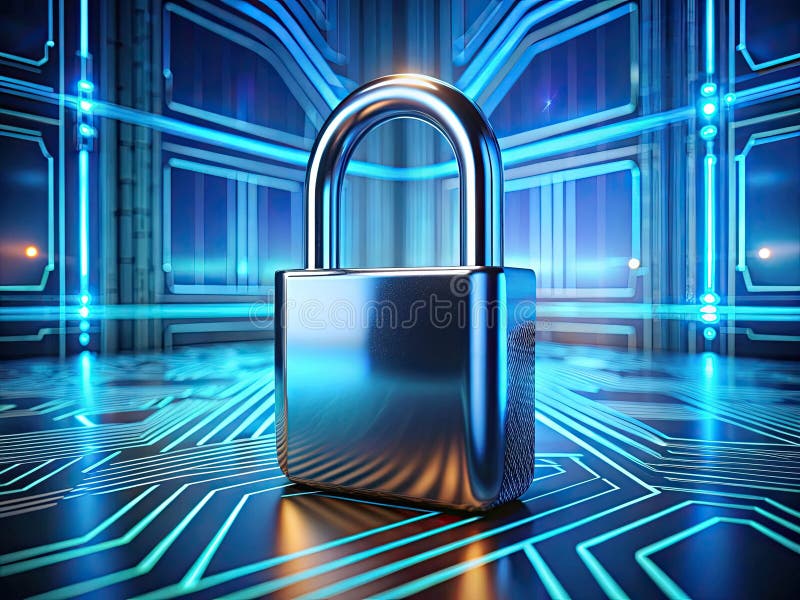 FutureProof Digital Lock a Sleek 3D Model Ensuring Unwavering Cyber Security and Data Protection ...