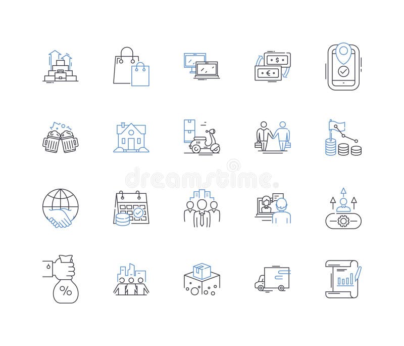 Futures Markets Line Icons Collection. Derivatives, Hedging ...