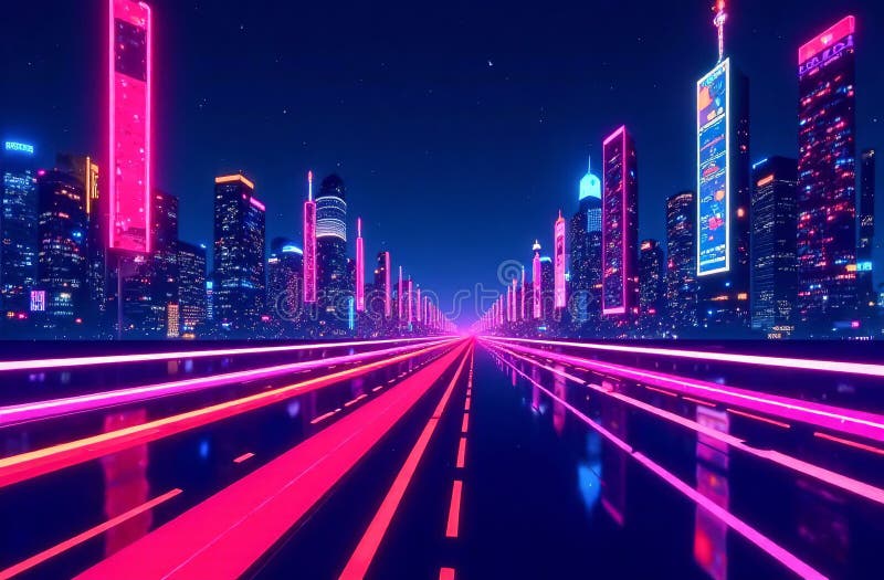 Futurism Science Fiction, Cyber City, Panorama Virtual Reality. AI ...