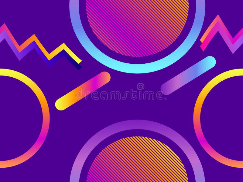 Futurism Seamless Pattern. Gradient Shape In The Style Of 80s ...